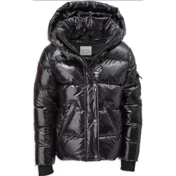 S13 | Jackets & Coats | S3 Ny Girls Size 2 Black High Shine Puffer ...